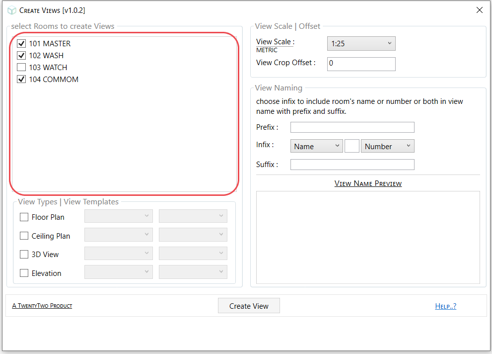 Spatial Element Tools Revit Add-Ins : Room Tools – TwentyTwo