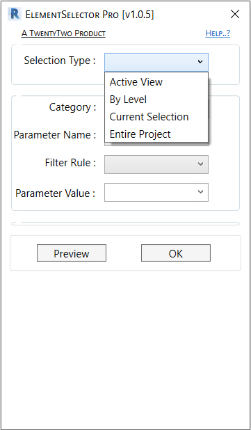 Element Selector PRO Autodesk® Revit® Add-Ins – TwentyTwo