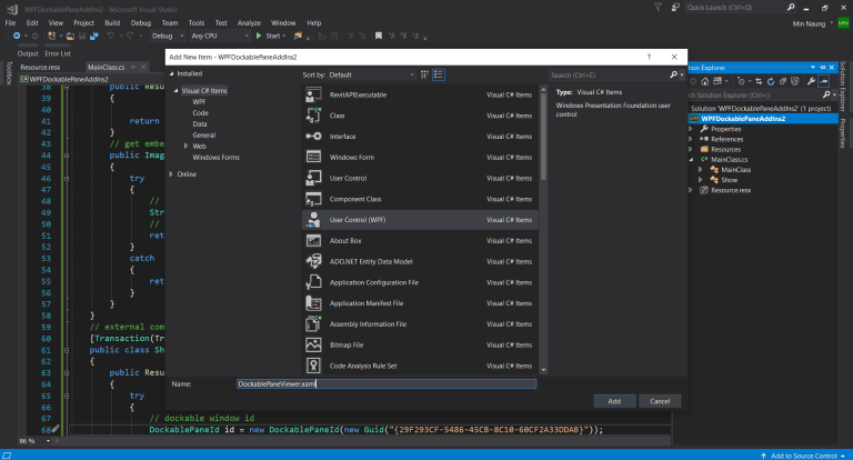 Revit API : Dockable Window (A New Edition) – TwentyTwo