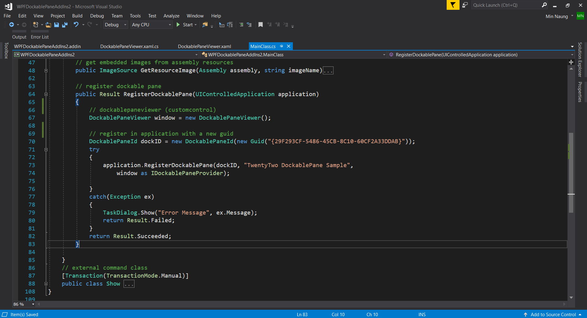 Revit API : Dockable Window (A New Edition) – TwentyTwo