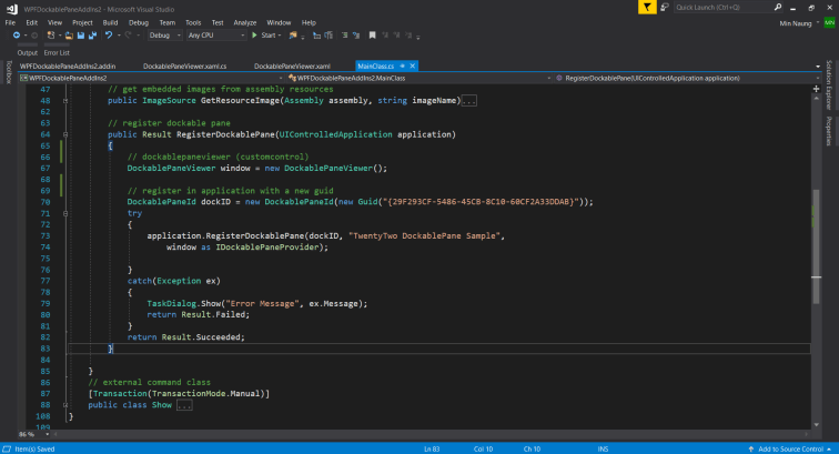 Revit API : Dockable Window (A New Edition) – TwentyTwo