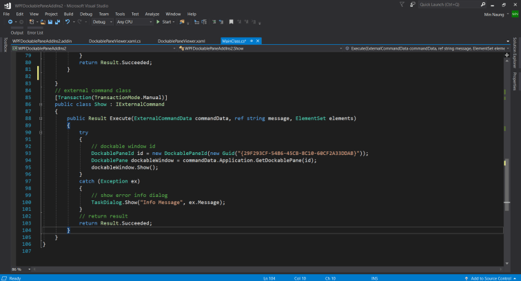 Revit API : Dockable Window (A New Edition) – TwentyTwo