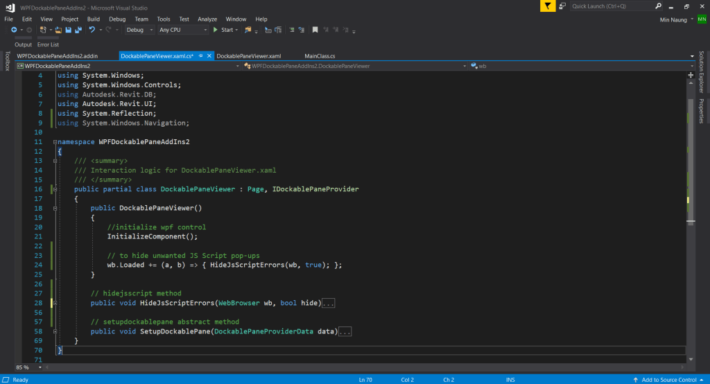 Revit API : Dockable Window (A New Edition) – TwentyTwo